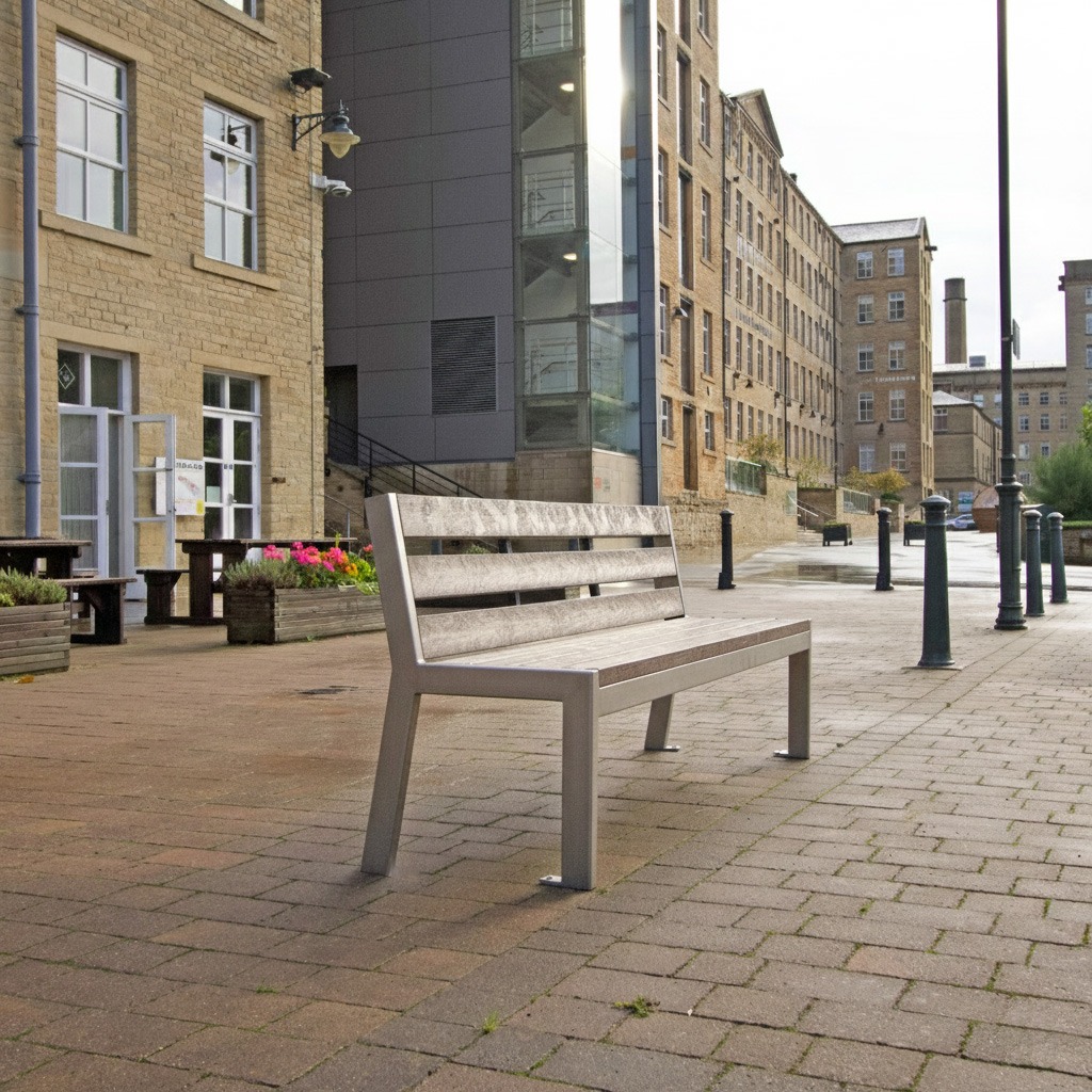 Selby Stainless Steel And Recycled Plastic Bench | British Recycled Plastic
